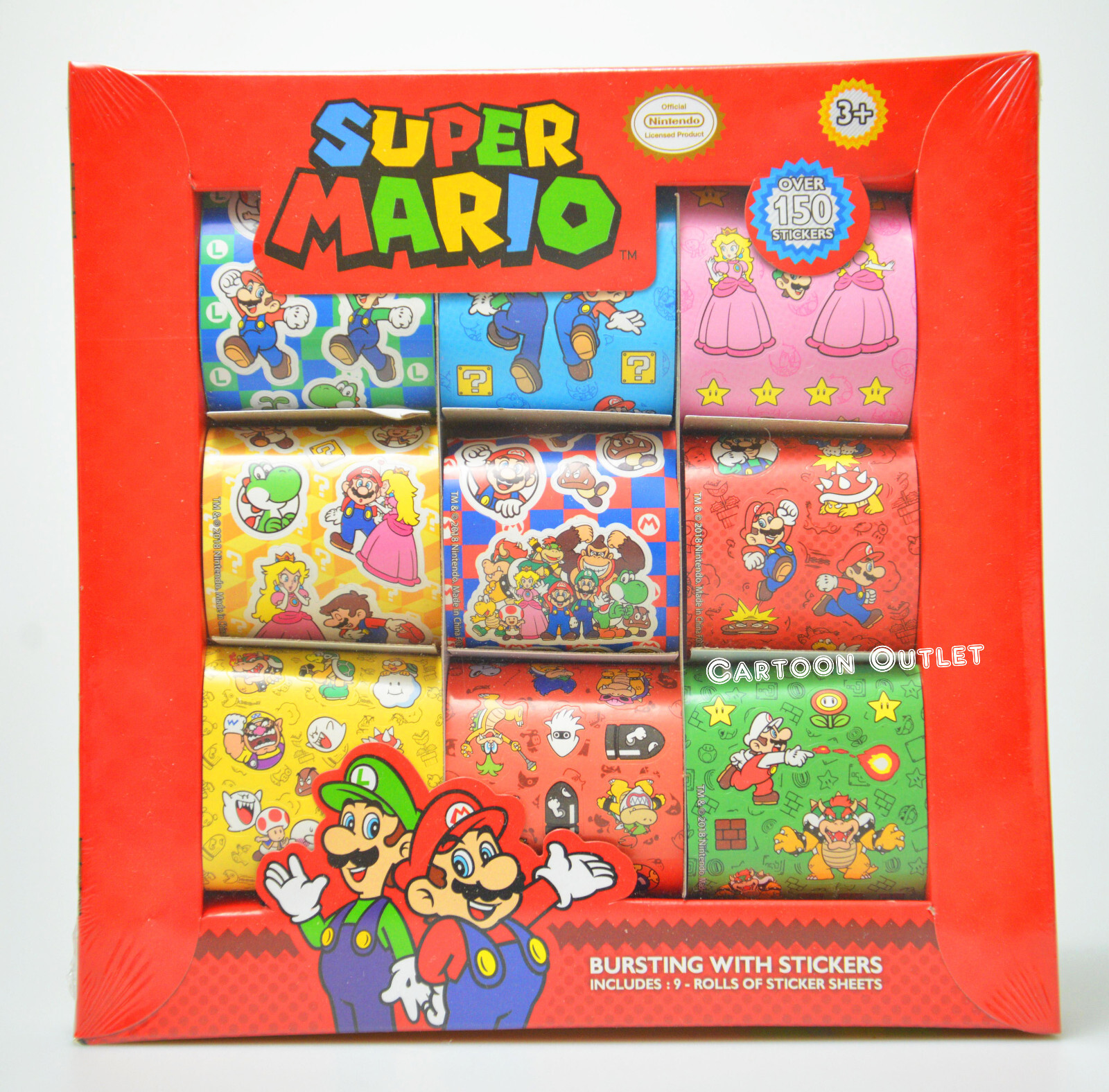 Nintendo Super Mario Mini Stickers Luigi Princess Peach Bullet Bill Shy ...