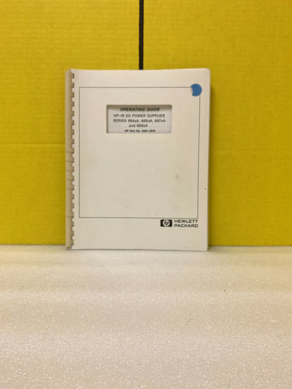 HP IB DC Power Supplies Series 664xA, 665xA, 667xA and 668xA Operating ...