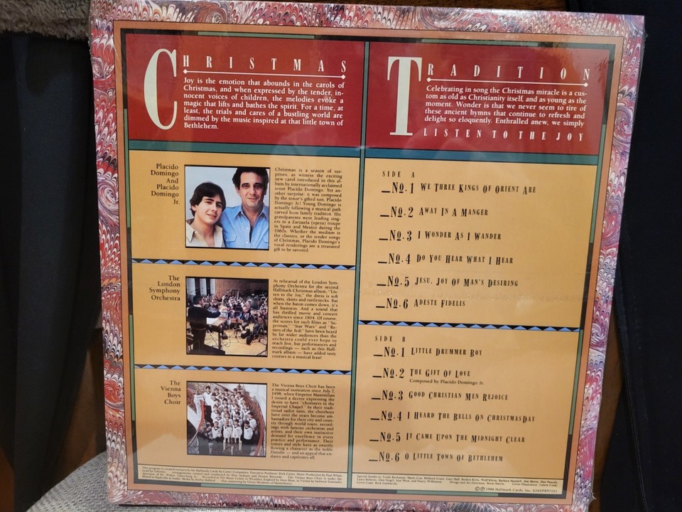 Placido Domingo Christmas Listen to the Joy LP Hallmark SEALED 1986 ...