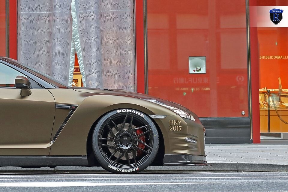 20” Rohana RFX7 Brillo Negro Cóncavo Ruedas Llantas Para R35 GTR Gt-R ...