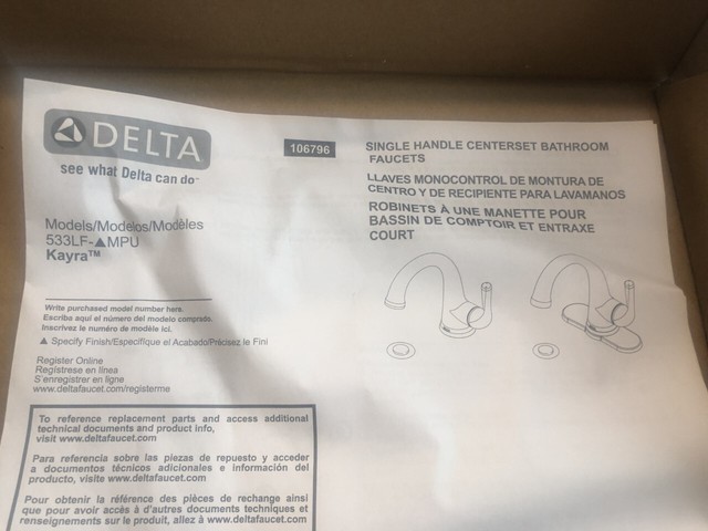Delta Kayra 533LF-BLMPU Bathroom Faucet With Pop-Up Drain In Matte ...