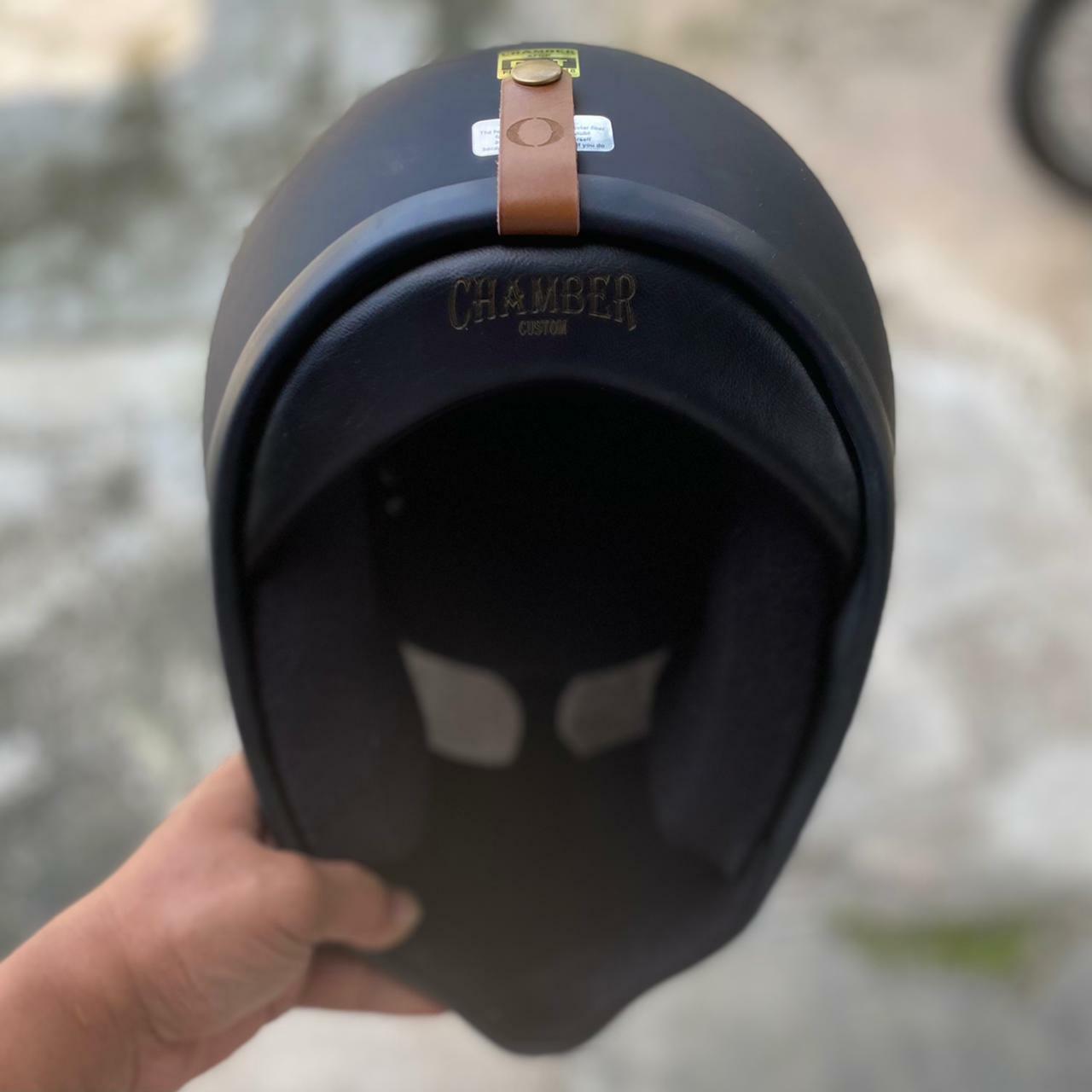 SALE!VINTAGE CUSTOM HELMET XF-GP BLACK MATTE CAFERACER BOBBER CHOPPER ...