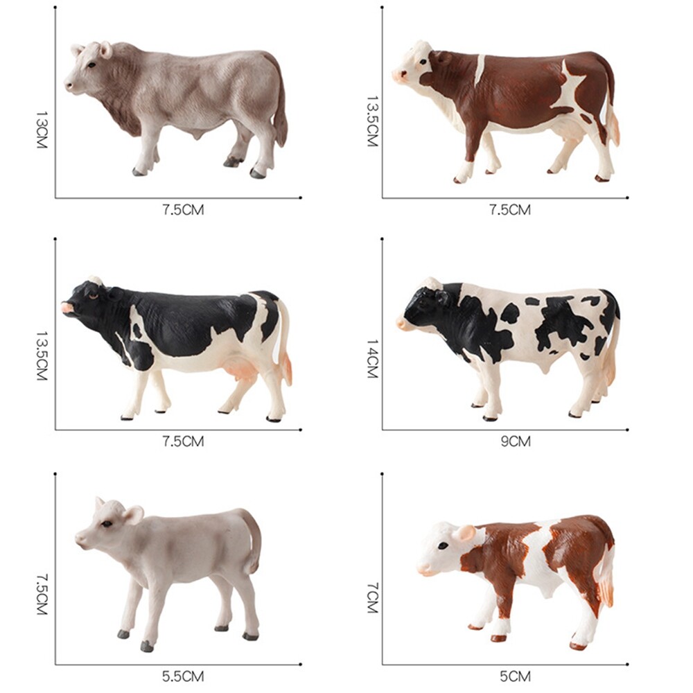 Miniatures Cows Cow Action Figure Plastic Models Simulated Animal ...