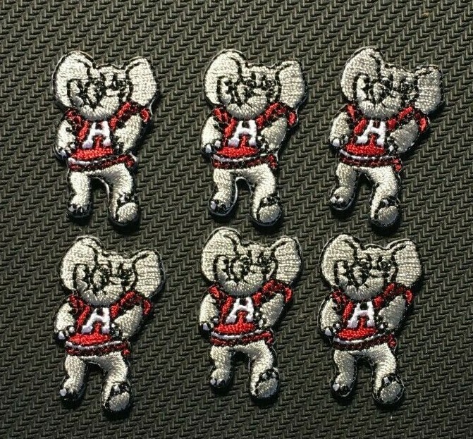 Alabama patches Crimson Tide big Al elephant iron on patches 1.25" tall ...