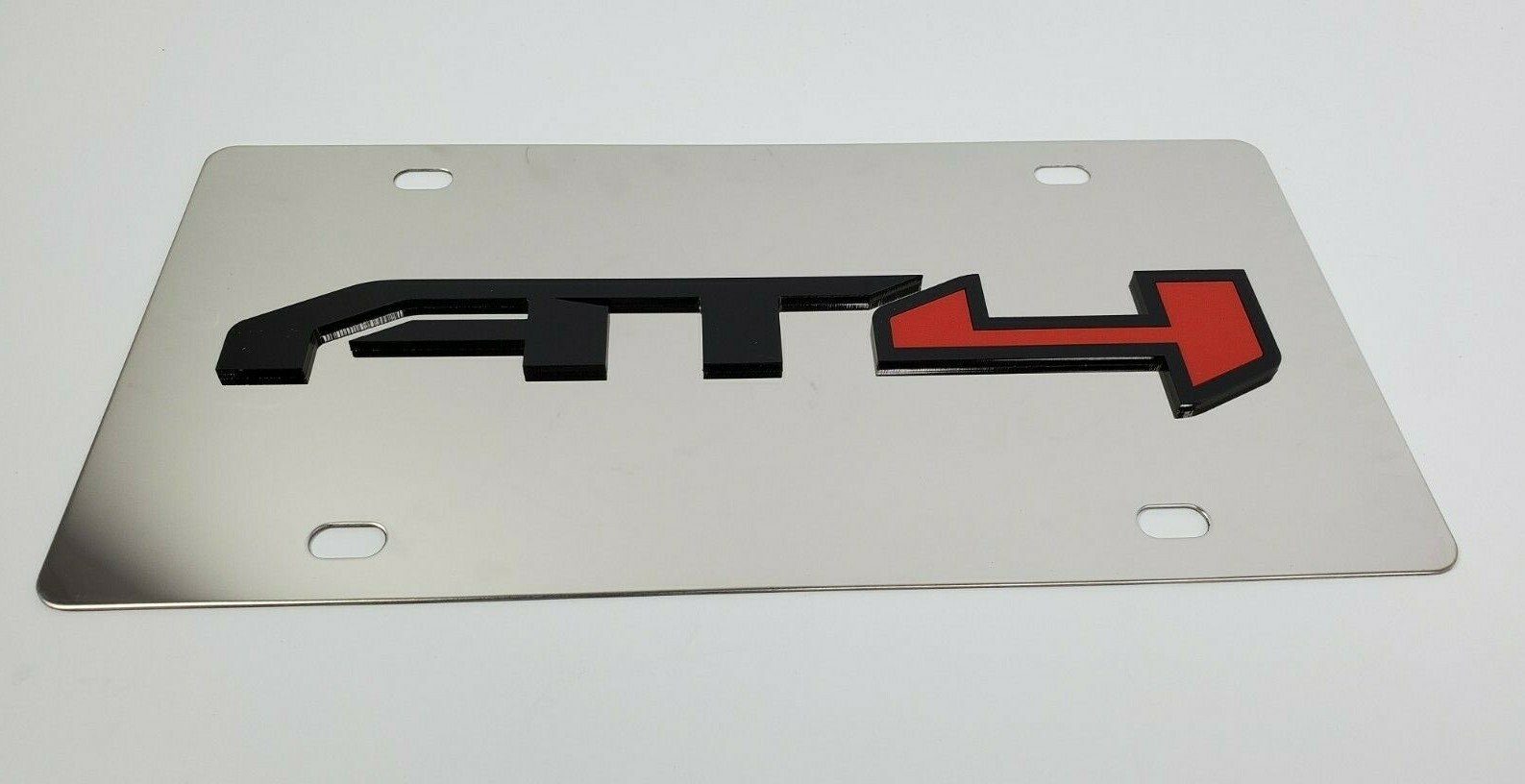 Chrome GMC AT4 Emblem Metal Vanity License Plate w/ 3D Letters | eBay