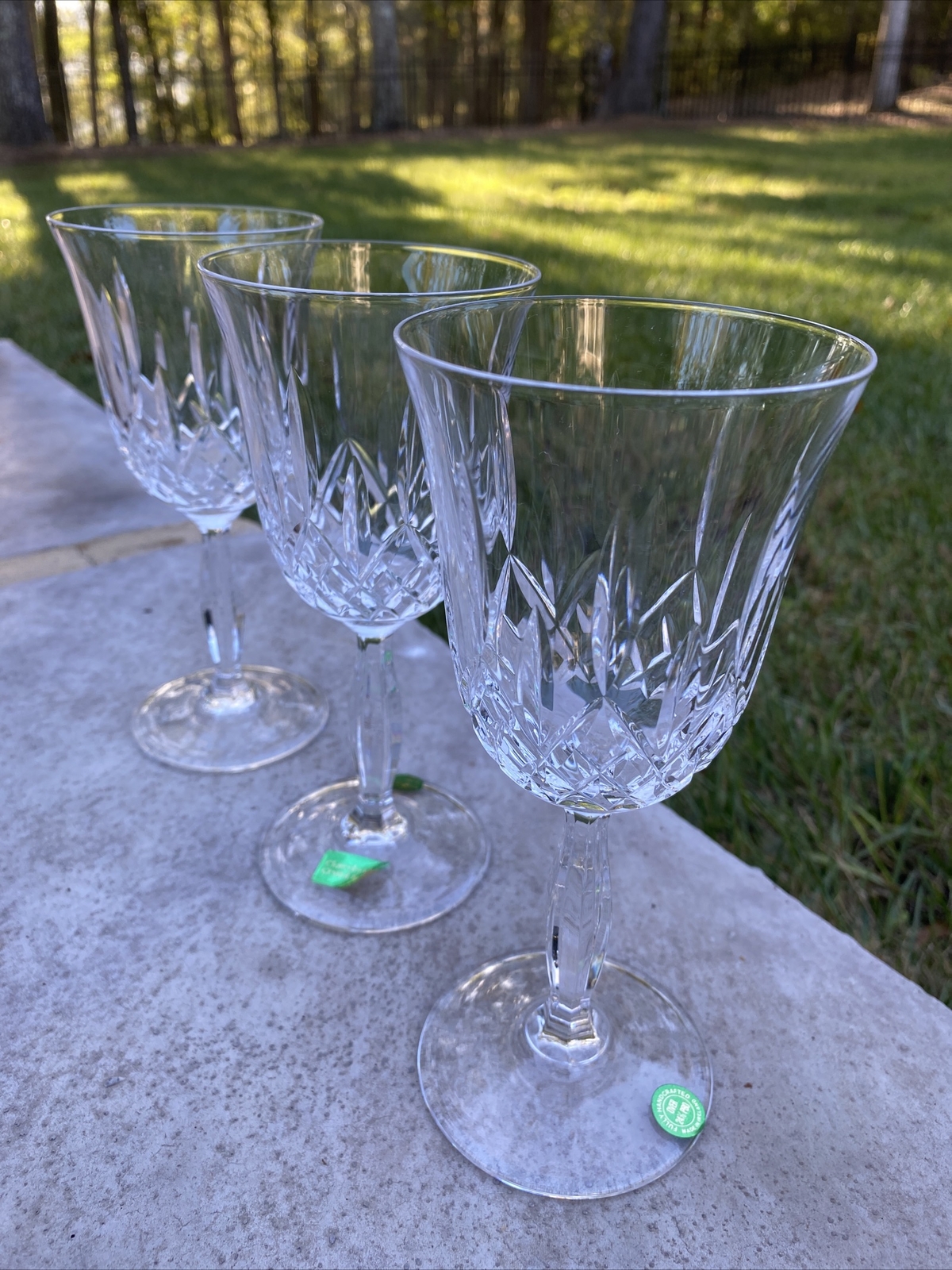 Vintage CLARENBRIDGE IRISH CRYSTAL 24% Lead Crystal- 3Large Wine Glass ...