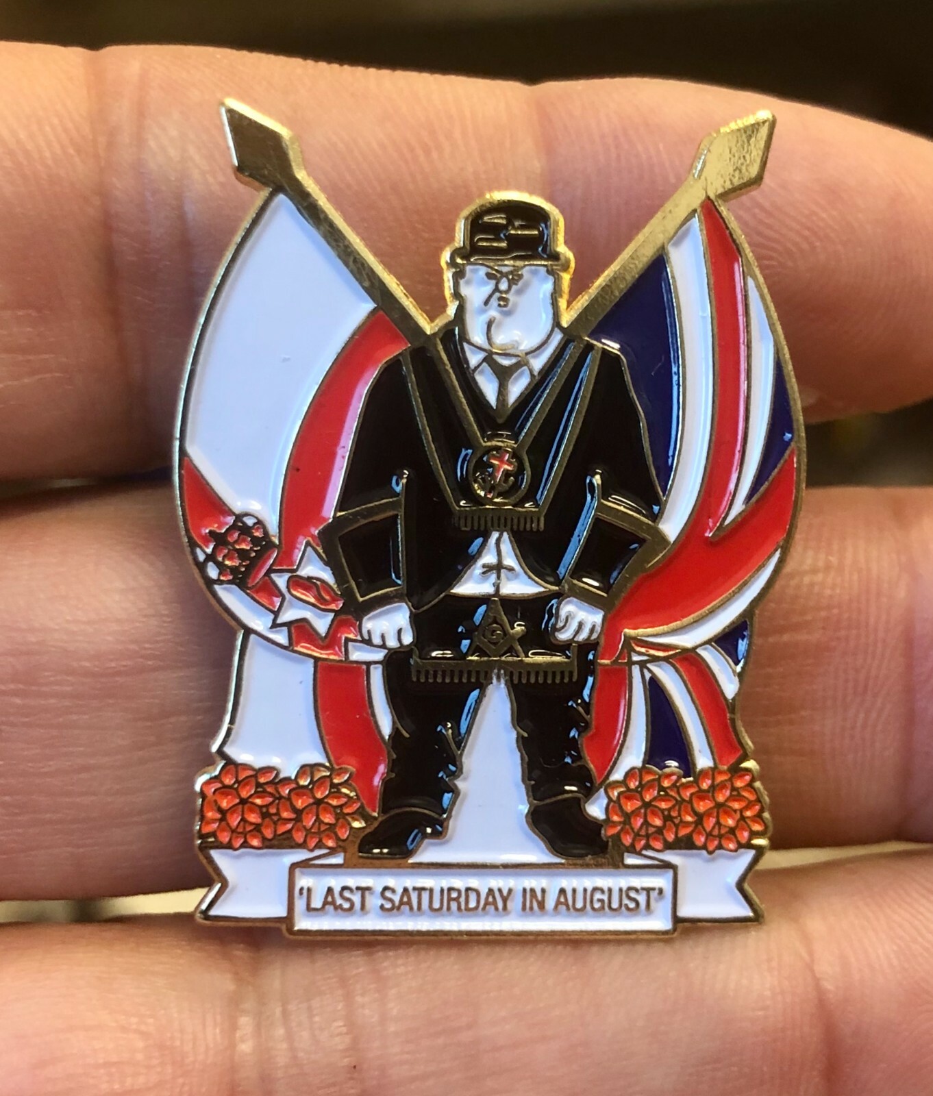 Ulster Loyalist Unionist Orange Order RBP ENAMEL PIN BADGE 40mm X 25mm ...
