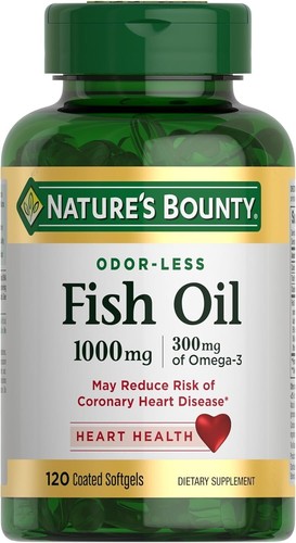 Nature's Bounty 1000mg Odor-less Fish Oil Coated Softgels 120 ct. 325 ...