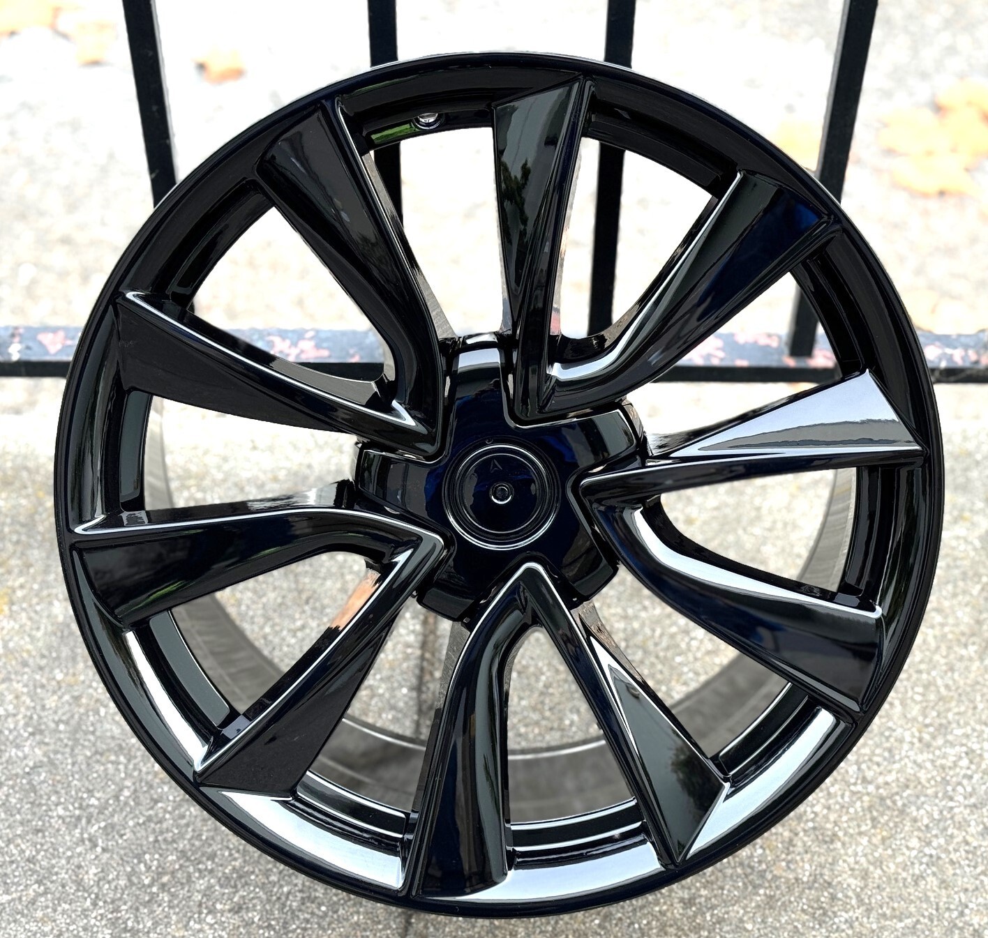 18X8.5 5X114.3 5X4.5 GLOSS BLACK WHEELS FIT TESLA MODEL 3 Y 5X4.5 SET ...