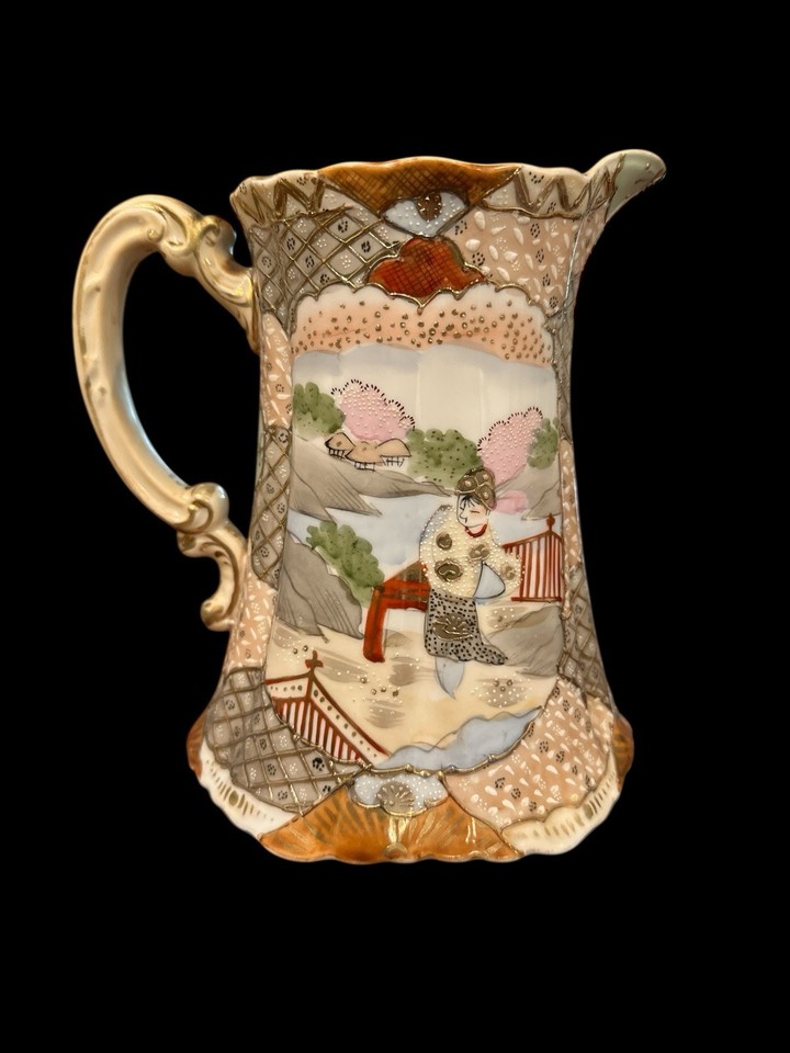Antique Nippon Royal Satsuma Imari Pitcher Hand Painted Detailed Gold ...