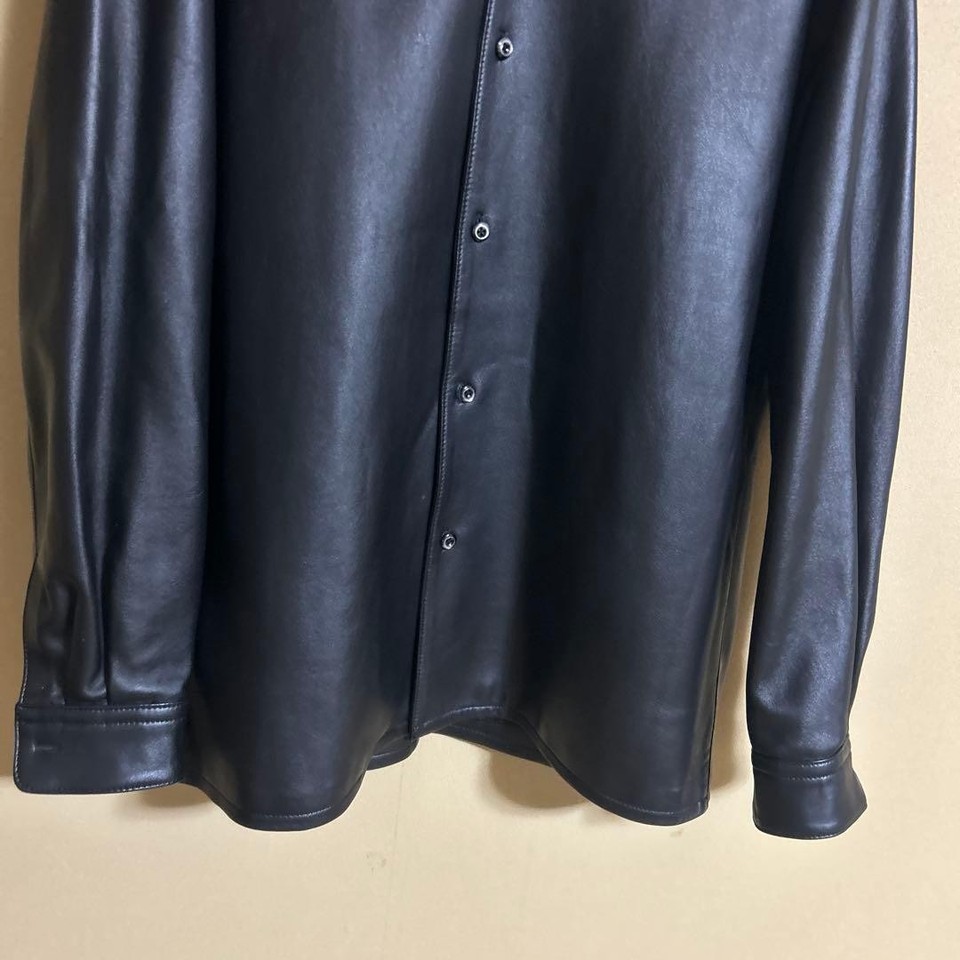 COOTIE Sheep Skin Leather Shirt Men’s Black Size M Used 23AW | eBay UK