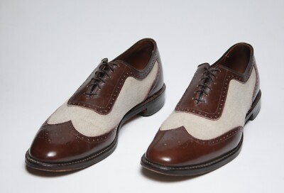 Allen Edmonds 'Strawfut' linen & leather spectators size 15 AAAA | eBay