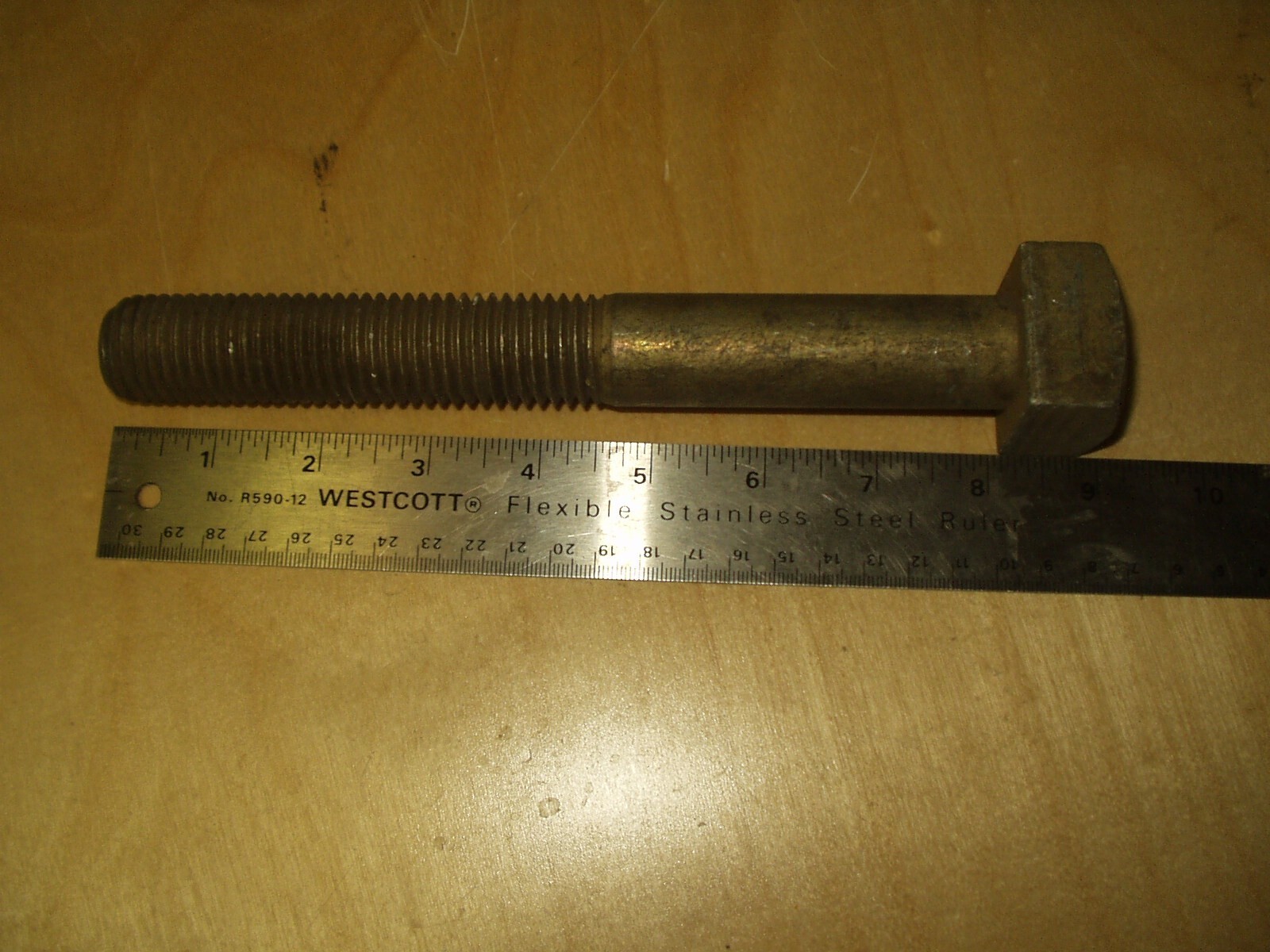 1--8 x 8" Danly Square Head Cap Screw DE 12 LE Zinc Coated Partial ...