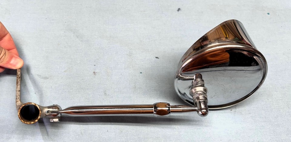 VINTAGE HOODED MIRROR WITH DOOR HINGE MOUNT HOT ROD RAT ROD MIRROR ...