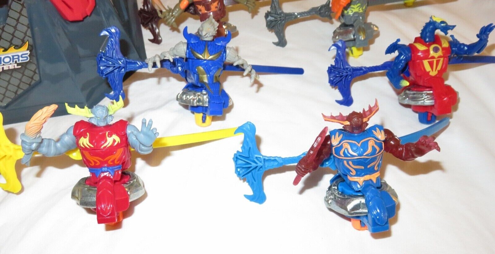 EUC BeyBlade BeyWarriors Shogun Steel Stadium & 9 BeyWarriors with ...