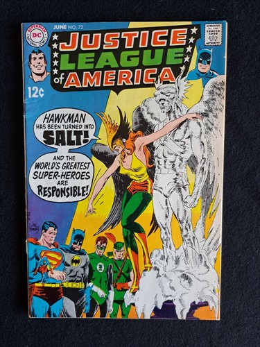 Justice League of America 72 Dc 1969 Joe Kubert Cover Superman Batman ...