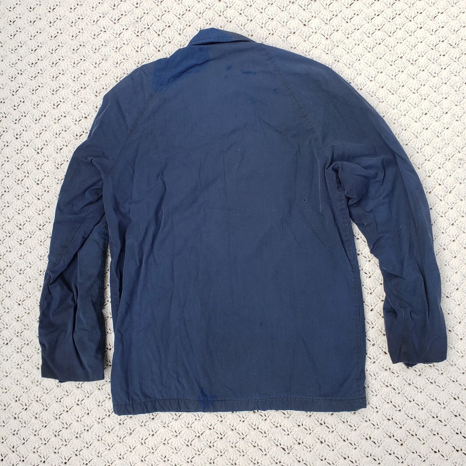 Vtg US Navy USN Utility Deck Jacket Blue Full Zip Lined Distressed - 38 ...