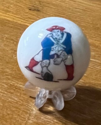NEW ENGLAND PATRIOTS RETRO MARBLE NFL FOOTBALL COLLECTOR SHOOTER 1" SZ ...