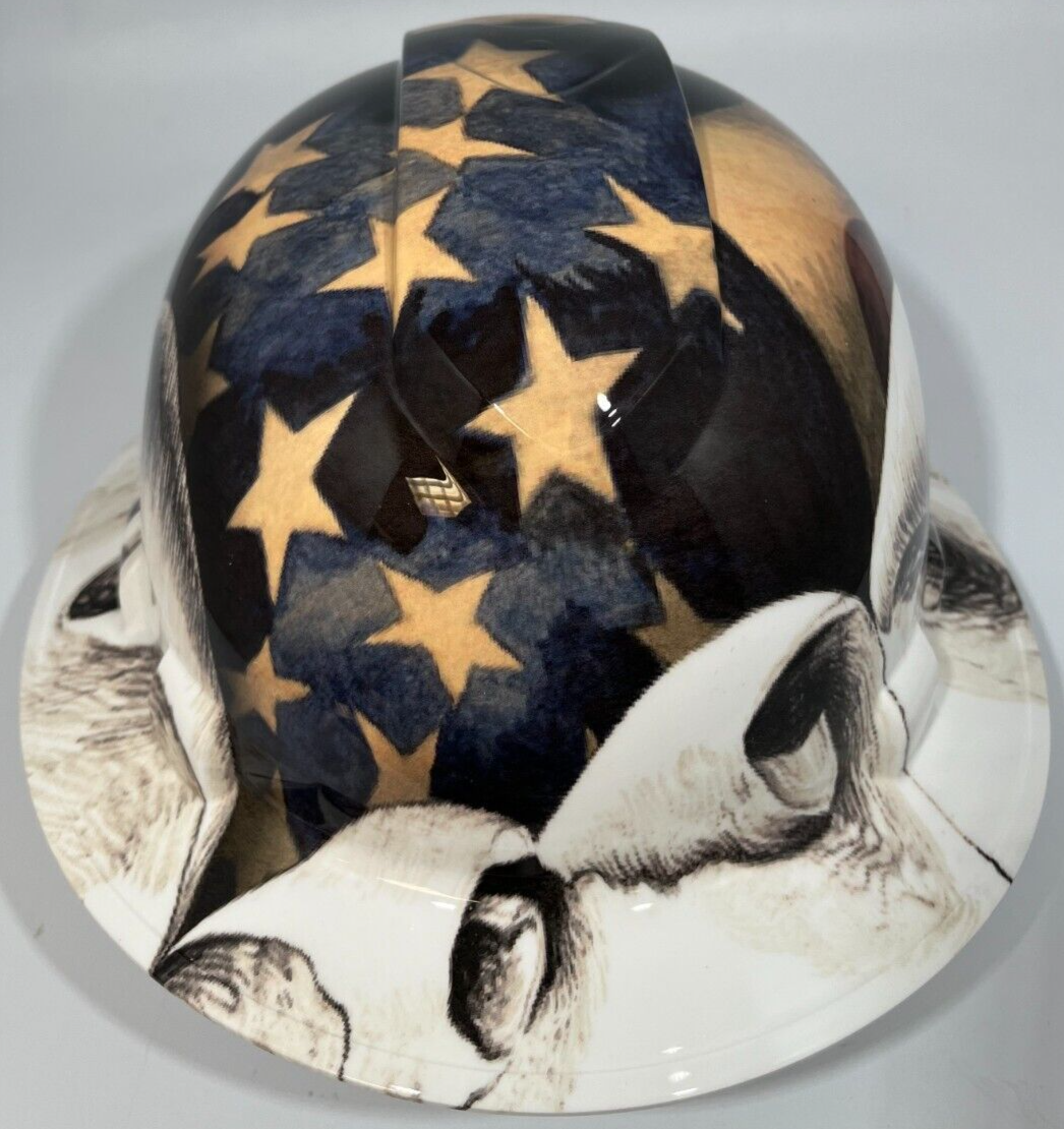 New Full Brim Hard Hat Custom Hydro Dipped SICK AMERICAN FLAG RIPPING ...