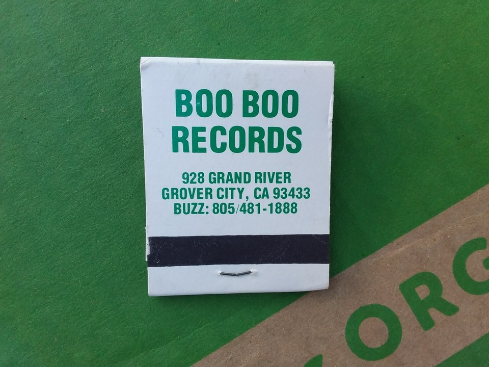 Vintage Full Unstruck Boo Boo Records Matchbook Grover City Cali Weed ...