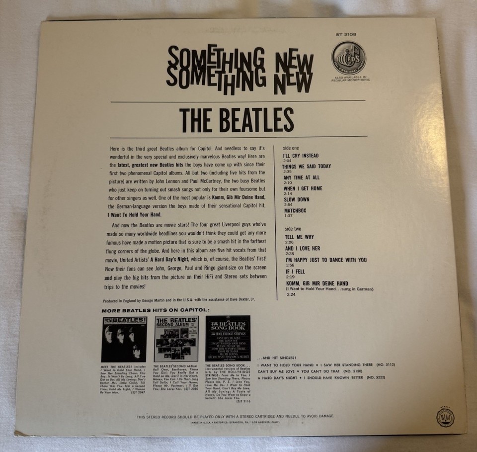 The Beatles-Something New-Vinyl LP-Records-Album- Capital Records | eBay