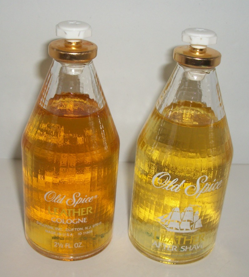 Vintage Old Spice Leather Cologne & Aftershave Gift Set USA 2.5 Oz Each ...