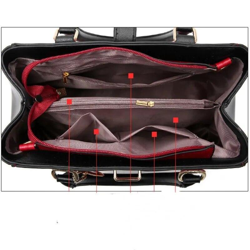 Elegant Women Shoulder Simple Handbag Sequined Soft leather with ...