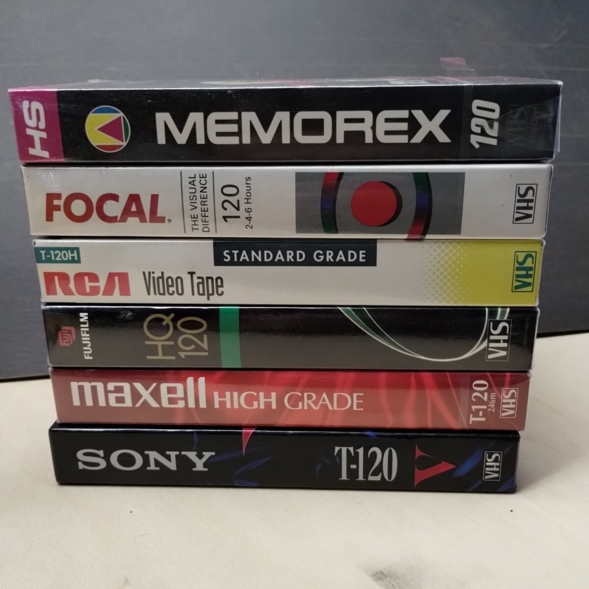 Lot of 6 VHS Tapes New Sealed Maxwell sony Rca Fuji T-120 6 Hours Each ...