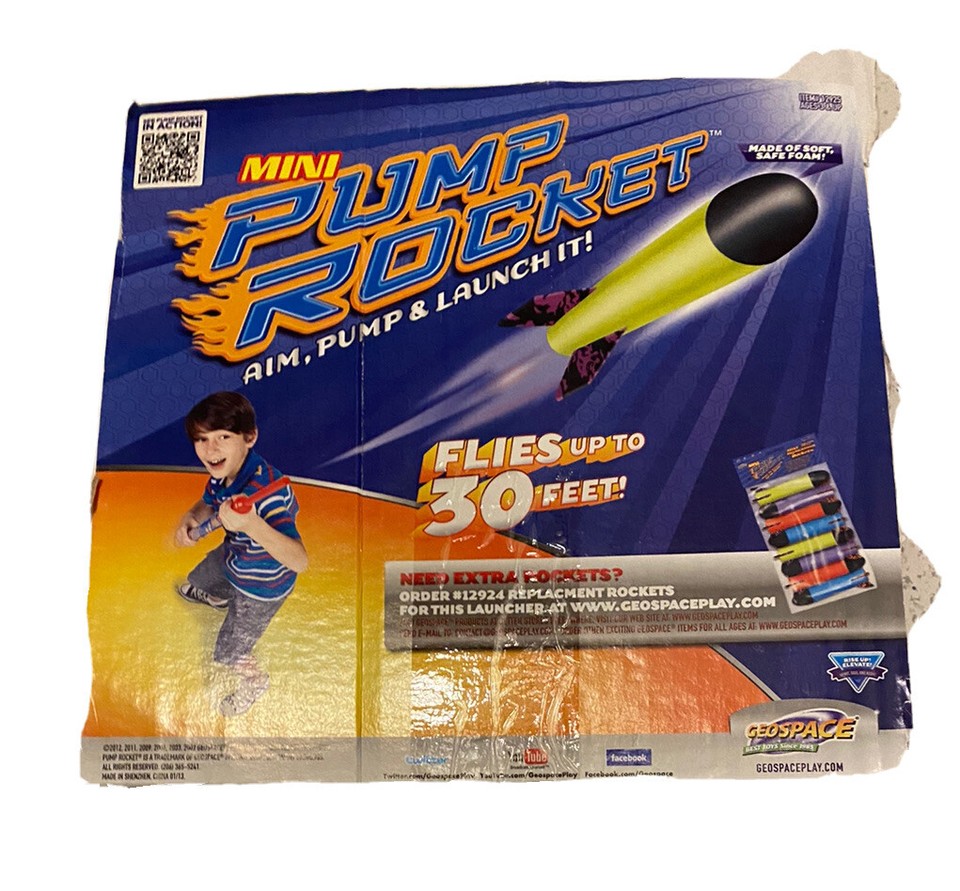3 Summer Toy Mini Pump Rockets Geospace Air Pump Launch Flies Up to 30 ...