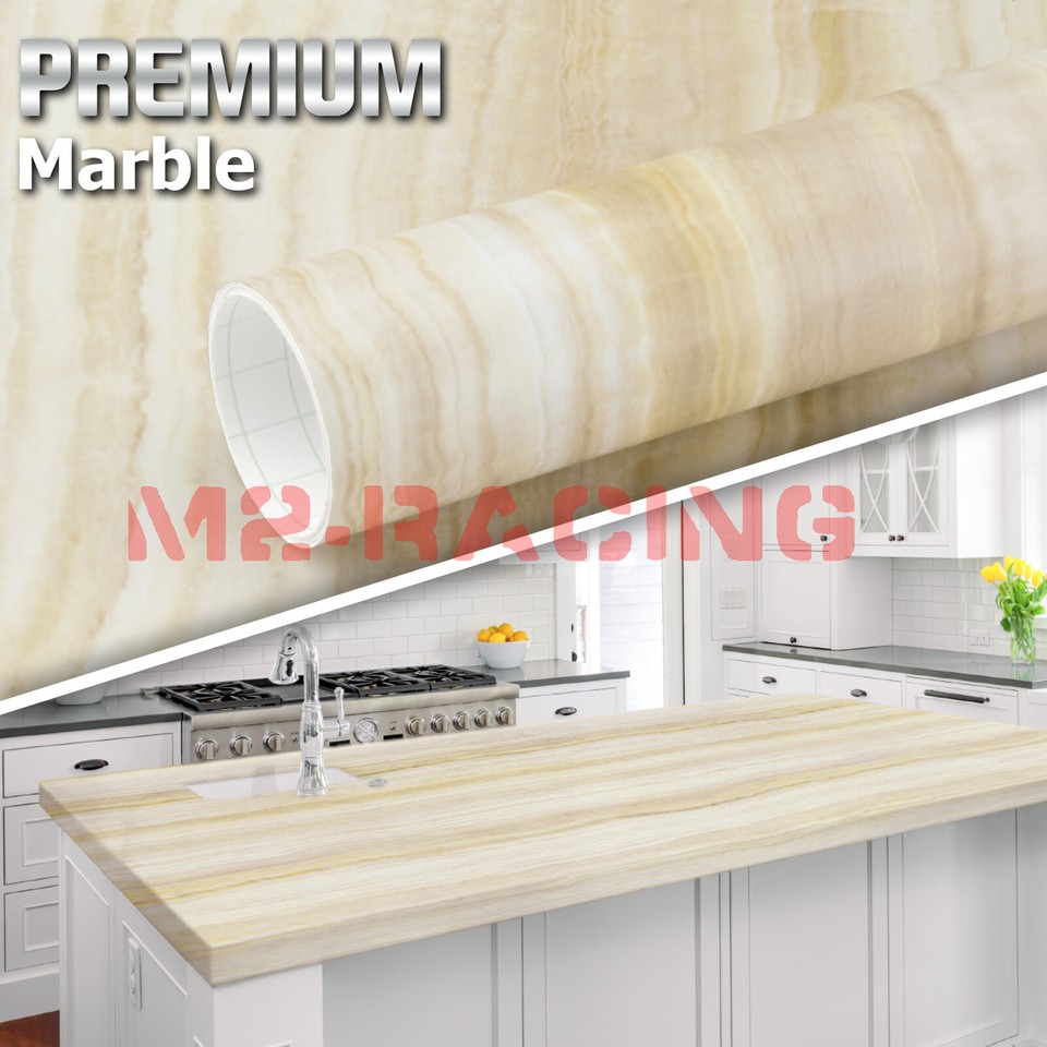 Gloss / Matte Marble Granite Effect Vinyl Wrap Self Adhesive Counter ...