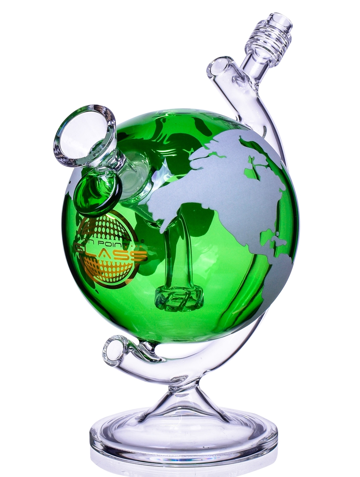 THICK 8" Glow In The Dark SPHERICAL Bong UNIQUE Glass Water Pipe HOOKAH ...