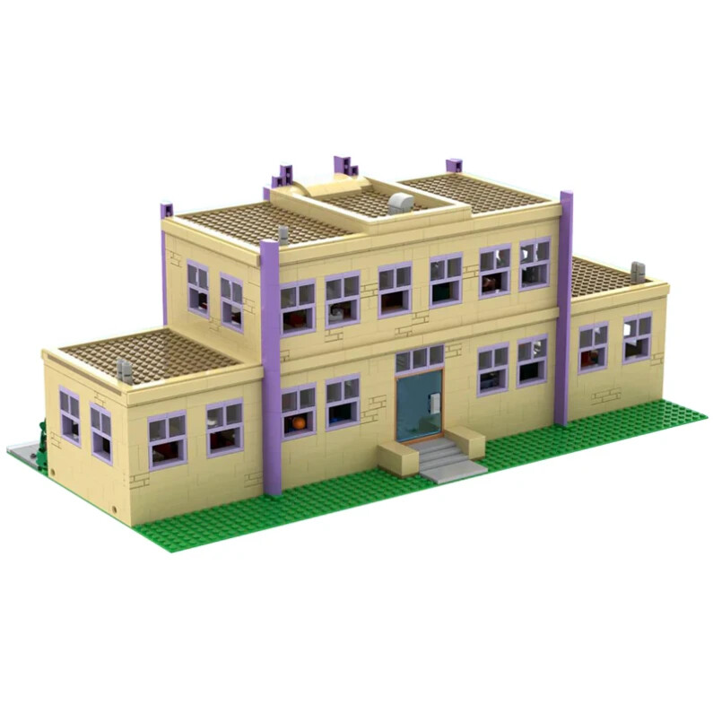 Modular Springfield Elementary School Buildings Blocks Set MOC Bricks ...