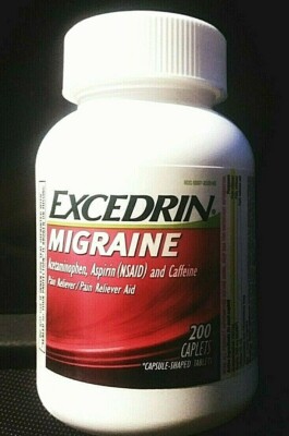 EXCEDRIN..MIGRAINE..250mg ACETAMINOPHEN,250mgASPIRIN,65mg CAFFEINE.200 ...