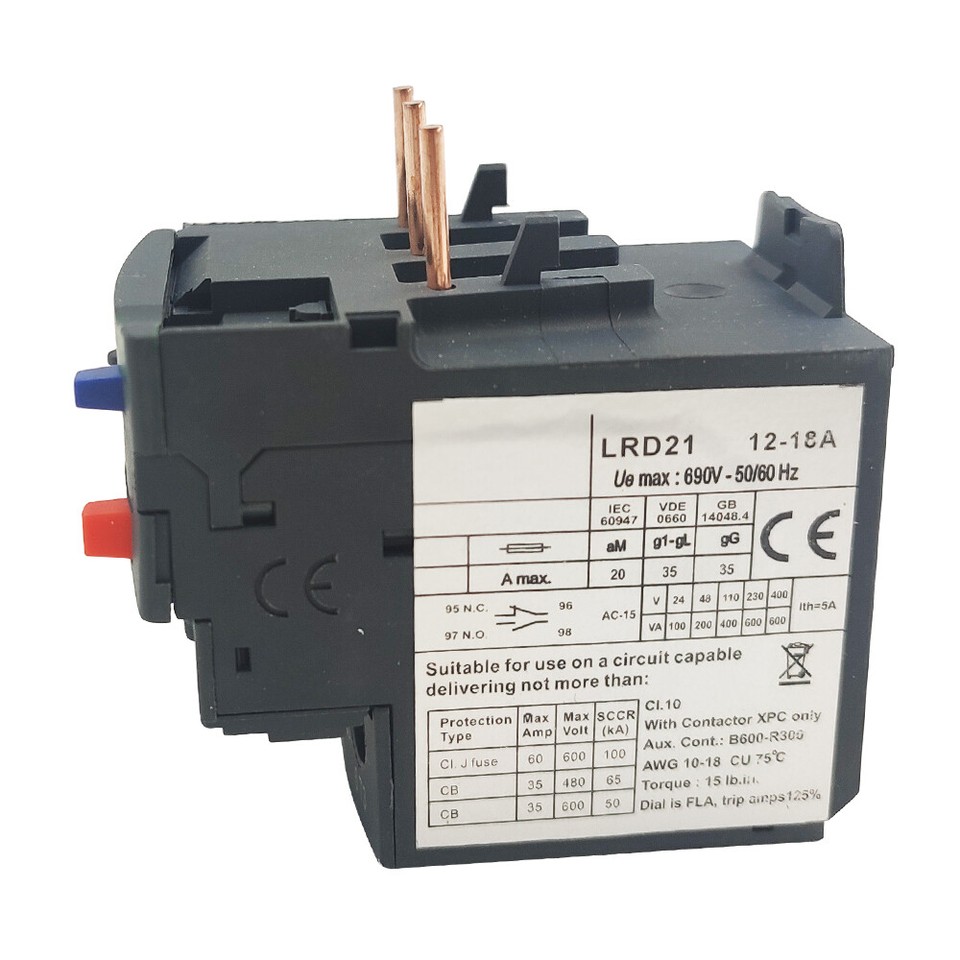LRD LRD21 Thermal Overload relay LRD21C 12-18A apply to new LC1D ...