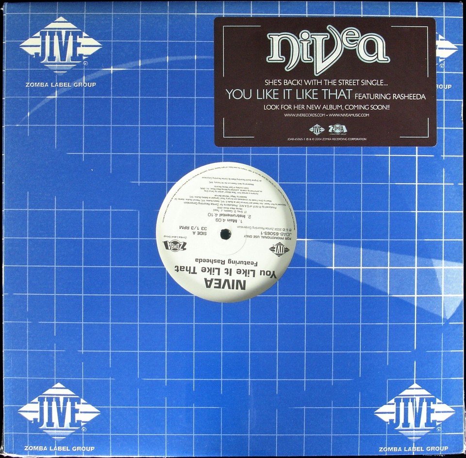 NIVEA / RASHEEDA "YOU LIKE IT LIKE THAT" 2004 VINYL 12" PROMO 4 MIXES ...