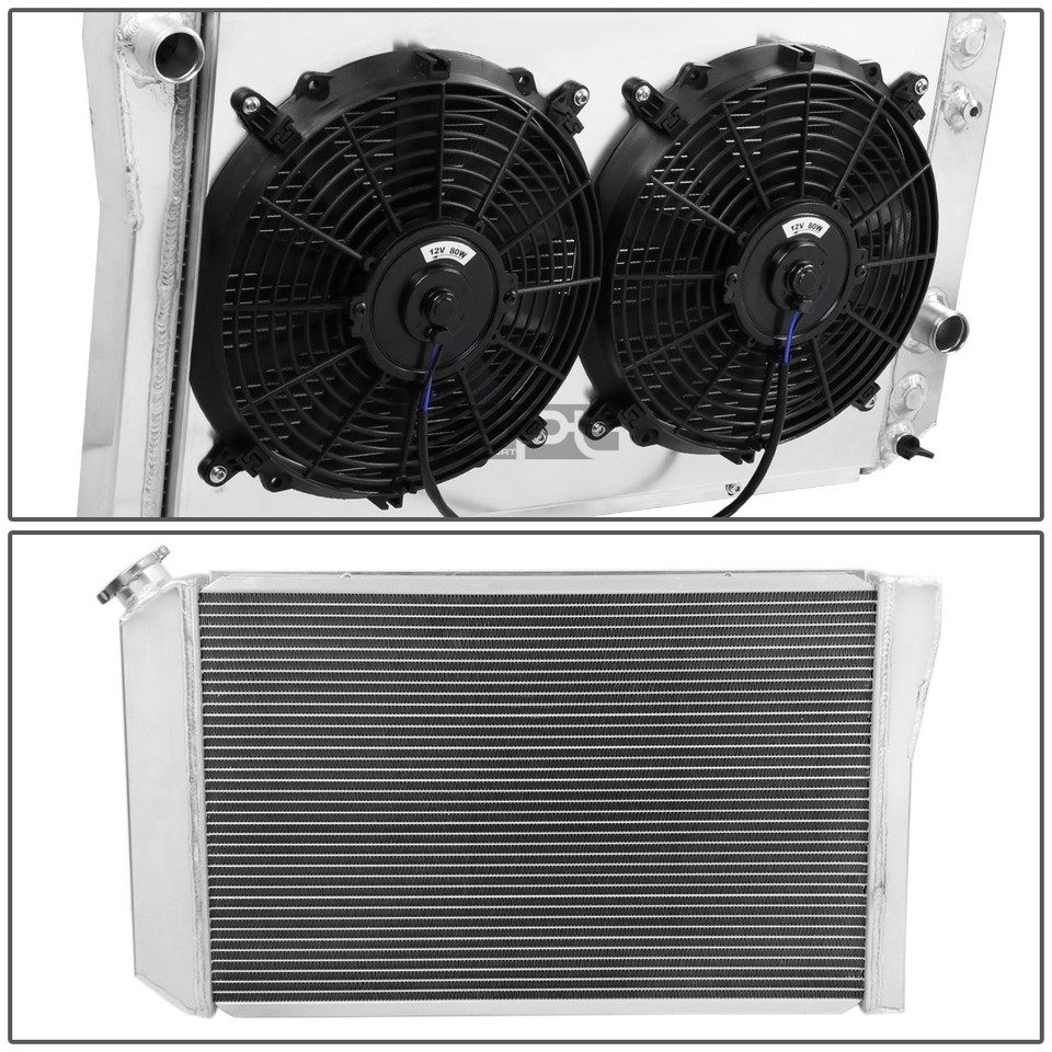For 82-90 Chevy Corvette C4/S10 V8 Aluminum 3-Row Racing Radiator w/Fan ...