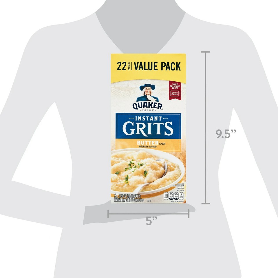 Quaker Butter Naturally Flavored Instant Grits, 0.98 Oz 22 Count... | eBay