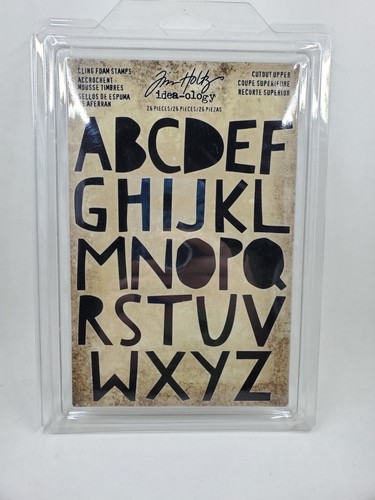 Tim Holtz Idea-ology Cutout Upper Alphabet Letters Cling Foam stamp set ...