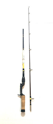 RARE Vintage NOS 2PC TRULINE DYNAMO SC62 GLASS Fishing Rod 6' Casting ...