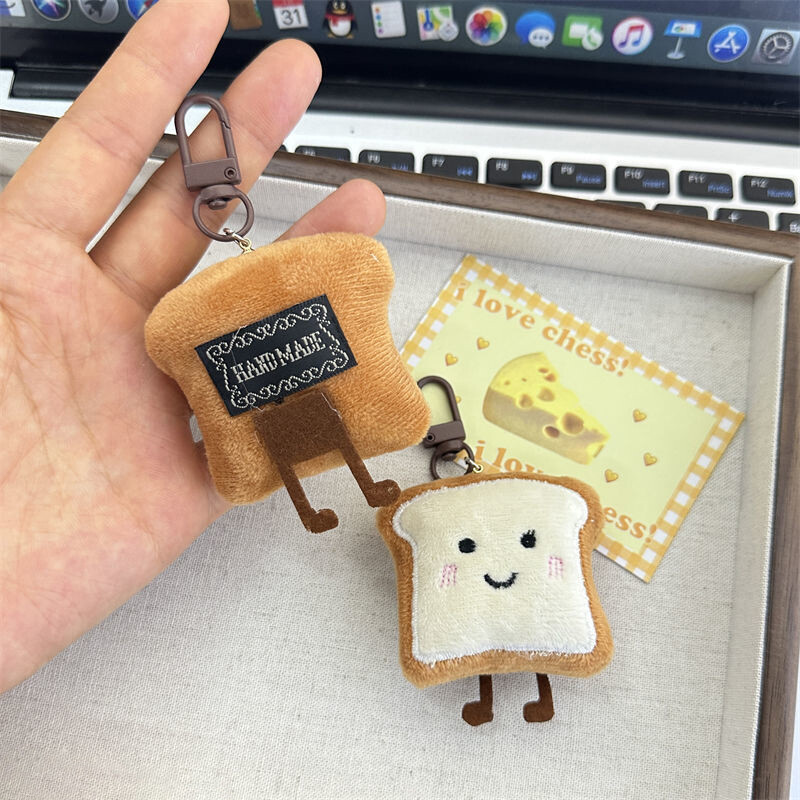 Toast Bread Pendant Cute Cartoon Plush Small Figure Bag Decoration Nice ...