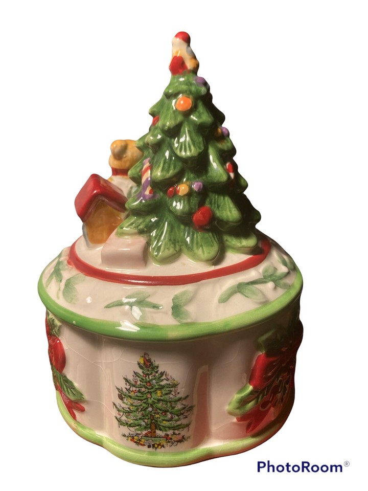 SPODE CHRISTMAS TREE COVERED MUSIC BOX No music Ceramic | eBay