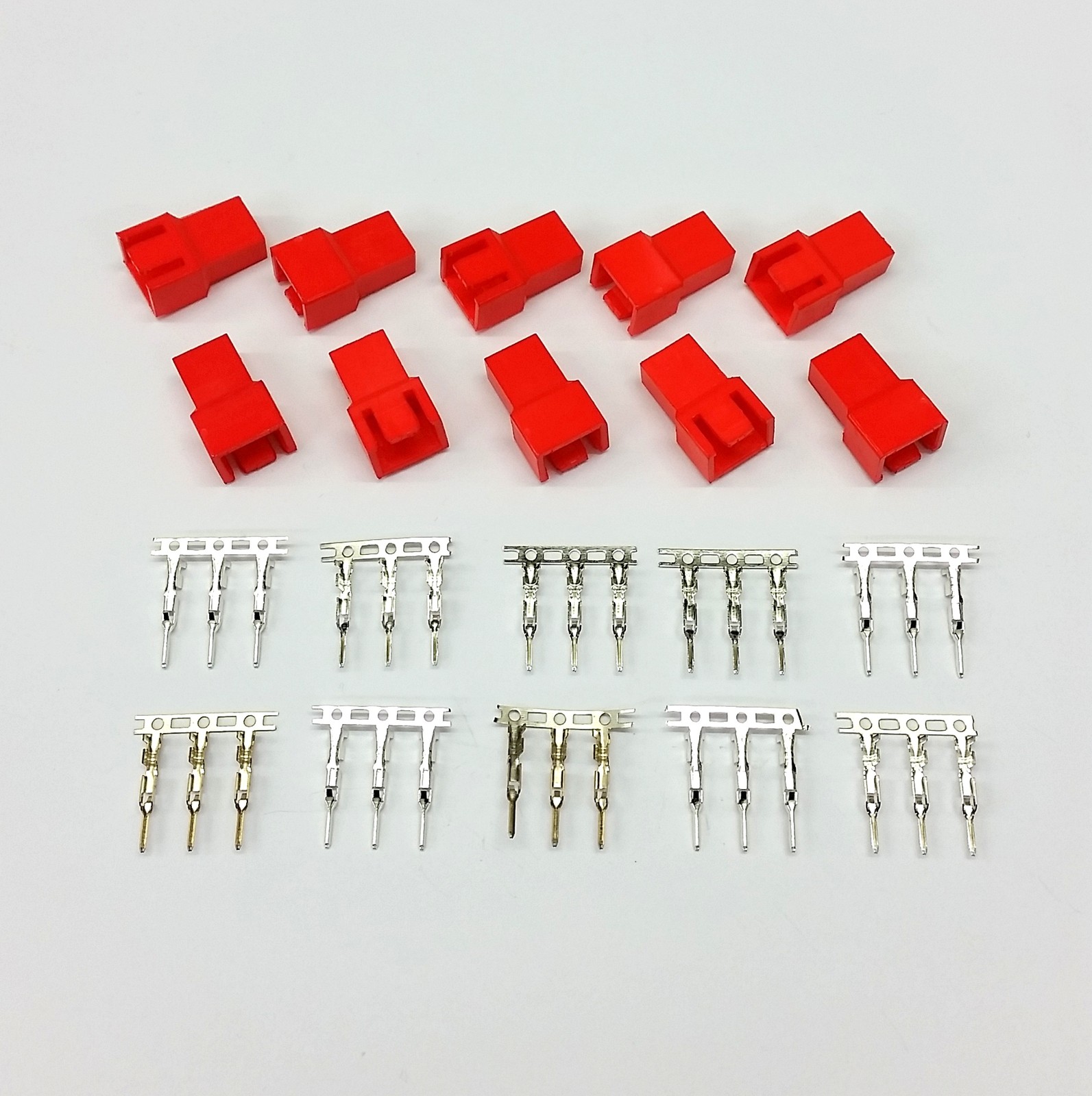 PK OF 10 - MALE 3 PIN FAN POWER CONNECTOR - RED INC PINS | eBay