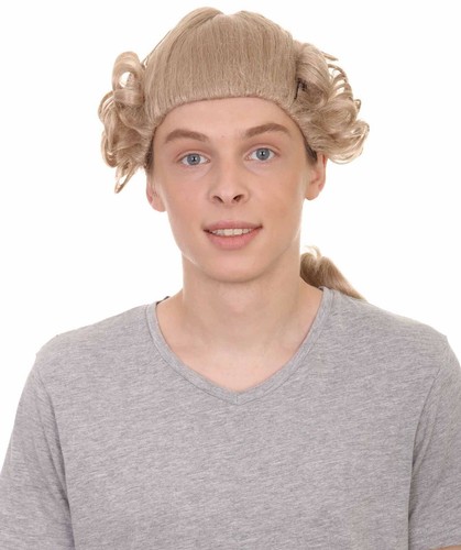 18th Century Colonial Peruke Gentleman's Powdered Blonde Curly Wig ...