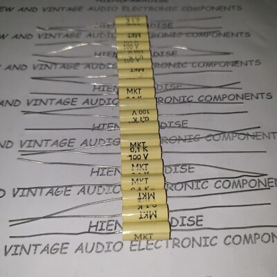 NOS RFT 0.1uF 100nF 100V MKT AXIAL GUITAR TONE CAPS -MULLARD ...