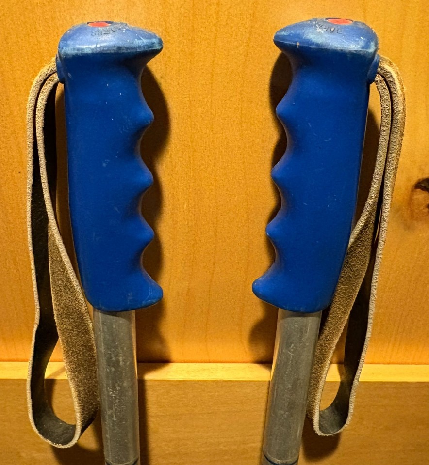 Barrecrafters vintage 70s aluminum blue 48 in / 120 cm Ski Poles ...