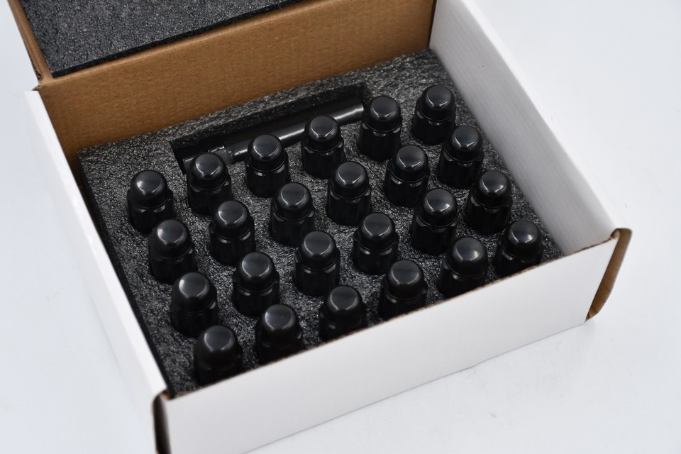 Set 24 Lug Nuts Spline Lug Nut Kit Black 14mm x 1.5 1.9" Tall M14x1.5 6 ...