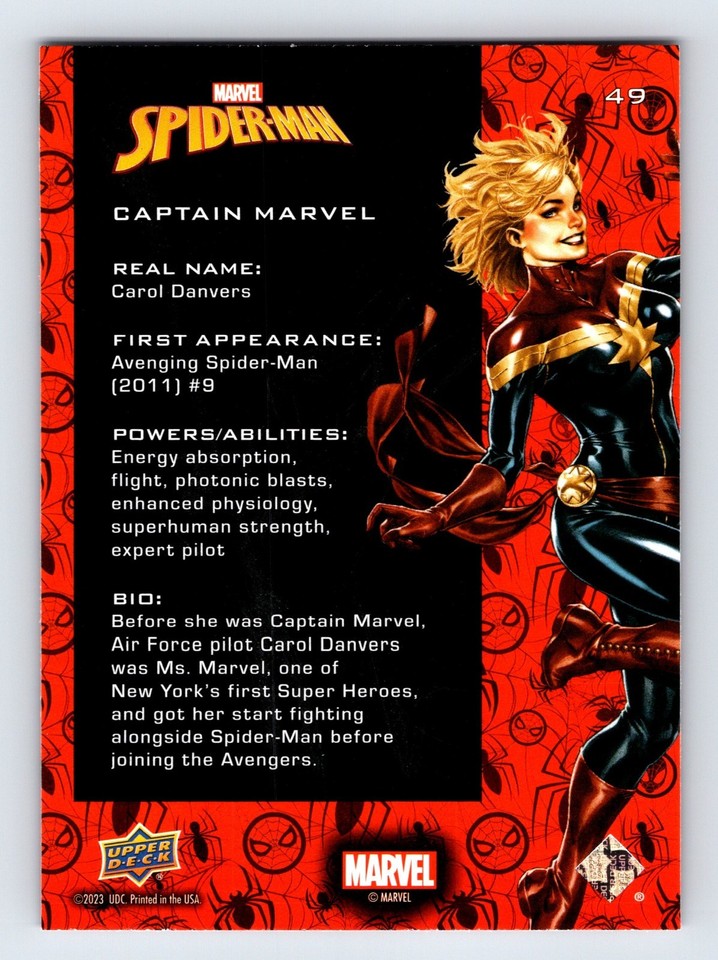 2024 Upper Deck Marvel Spider-Man Captain Marvel #49 Blue Foil. | eBay