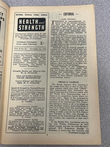 HEALTH and STRENGTH bodybuilding magazine JOE ABBENDA & LEN SELL 11-62 ...