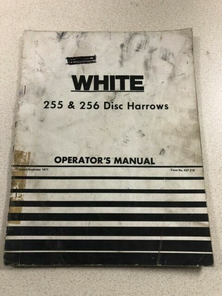 White 255 & 256 Disc Harrows Operator's Manual for sale online | eBay