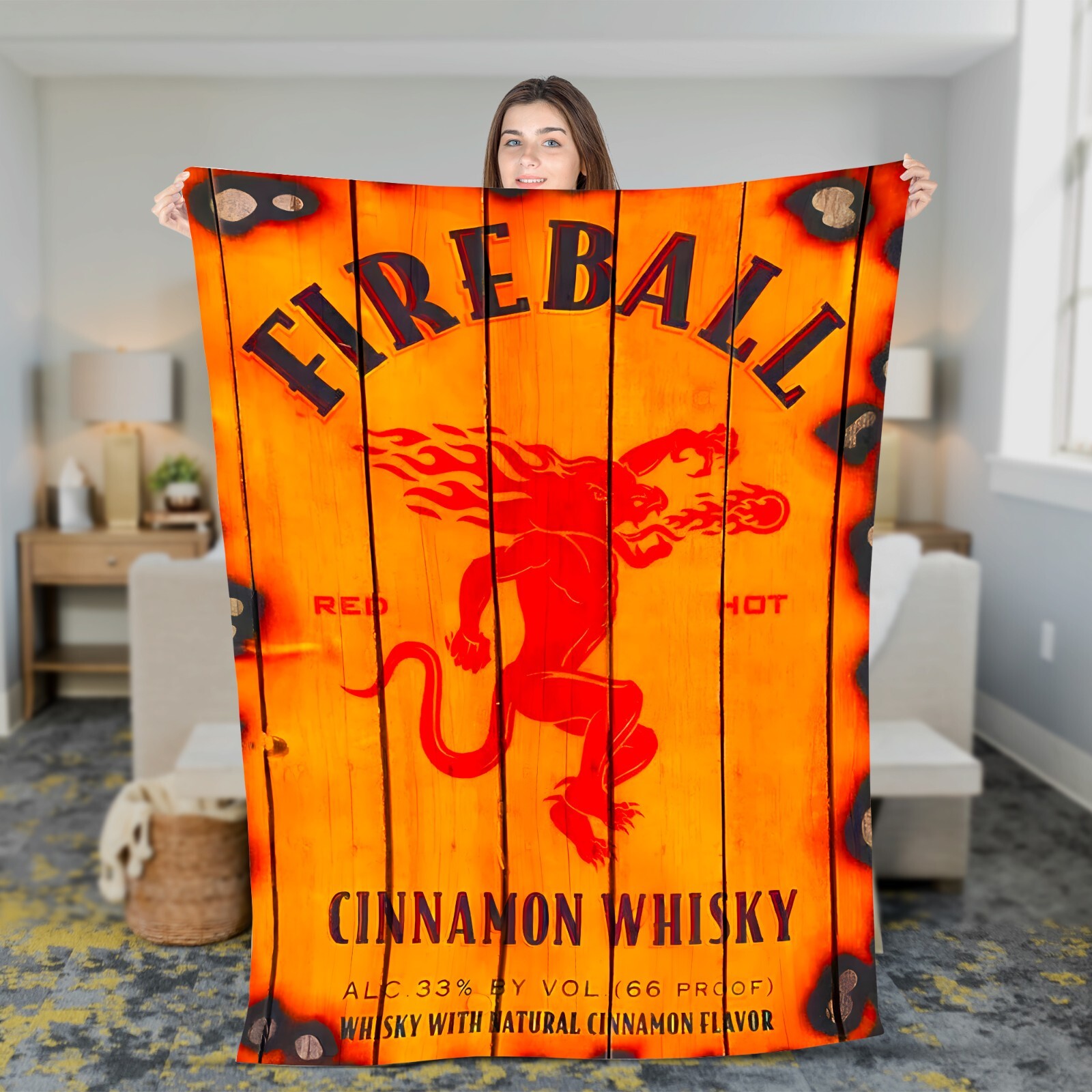 Vintage Style Fireball Cinnamon Retro Ultra-Soft Micro Fleece Blanket ...